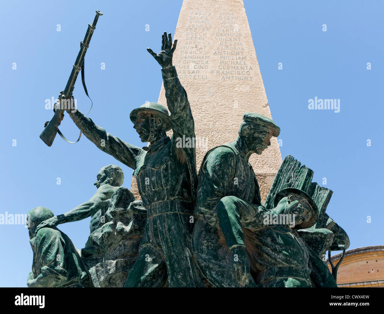 The War memorial in the square at Zabbar, Island of Malta ...