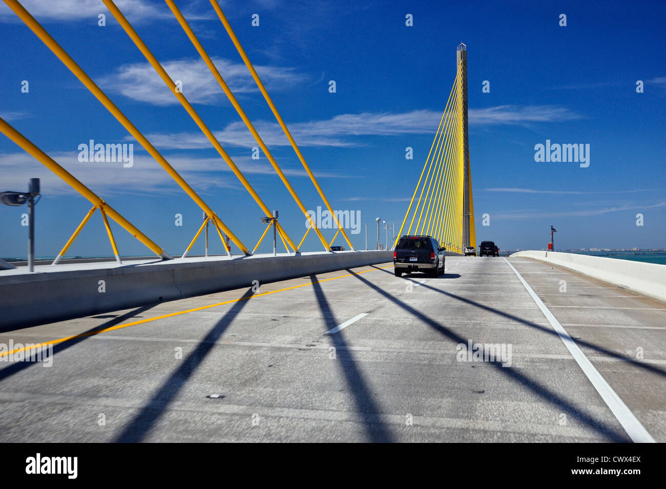 Light traffic on the Bob Graham Bob Graham Sunshine Skyway Bridge, St ...