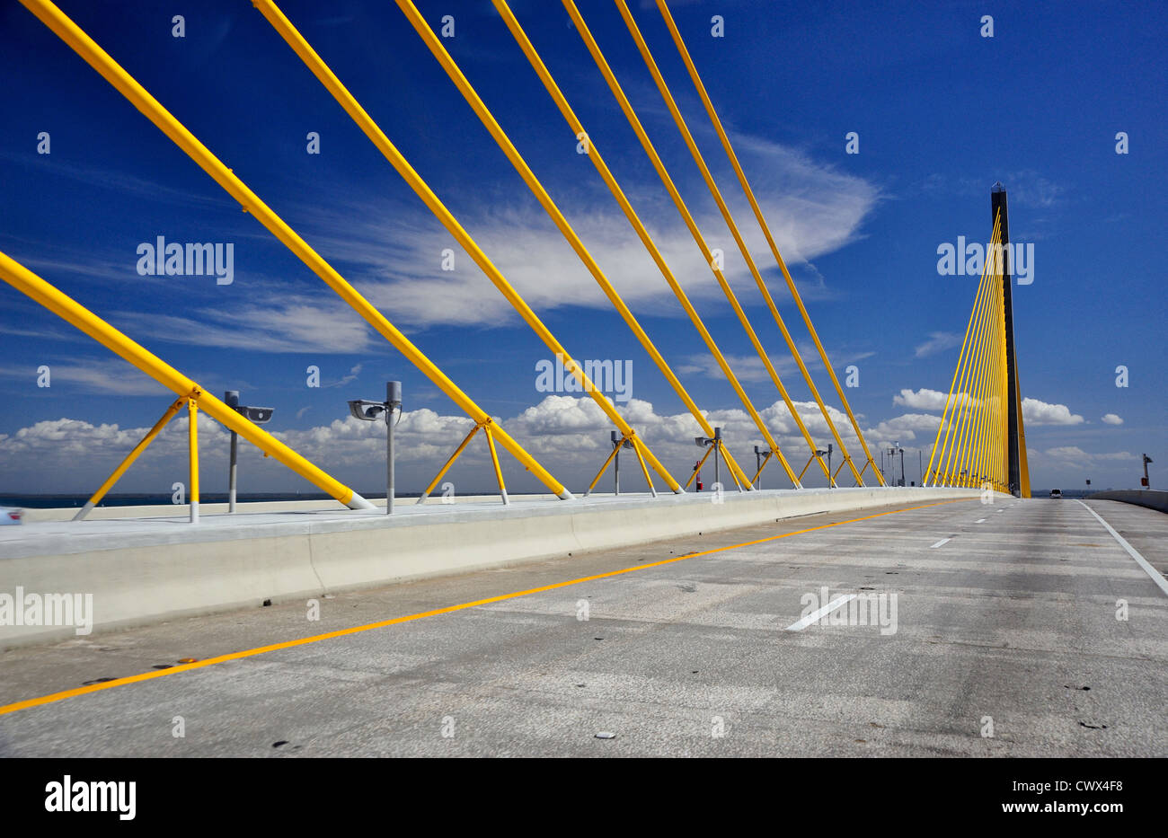 Light traffic on the Bob Graham Bob Graham Sunshine Skyway Bridge, St ...