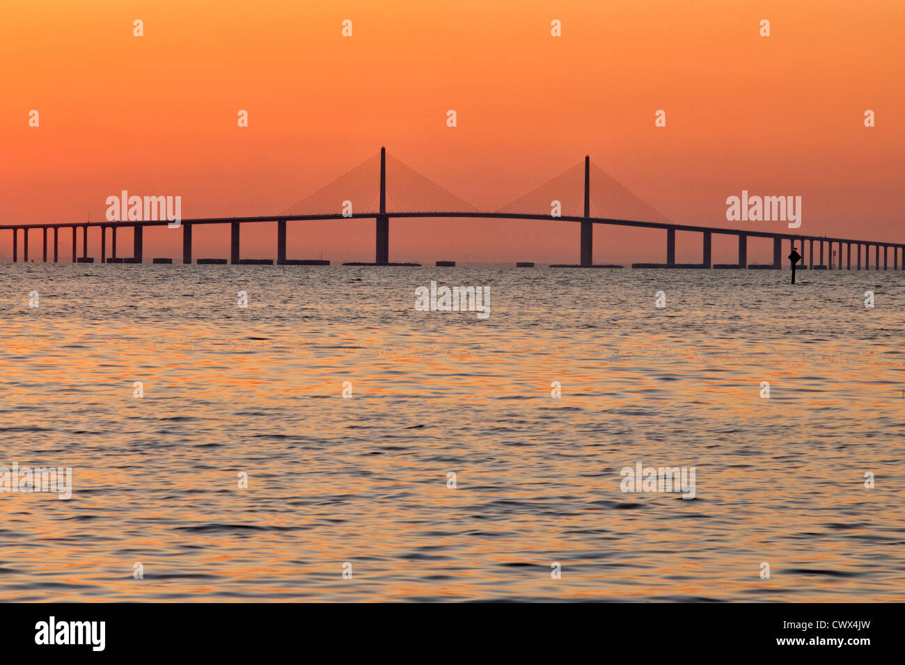 Bob Graham Sunshine Skyway Bridge at sunrise, St. Petersburg, Florida ...
