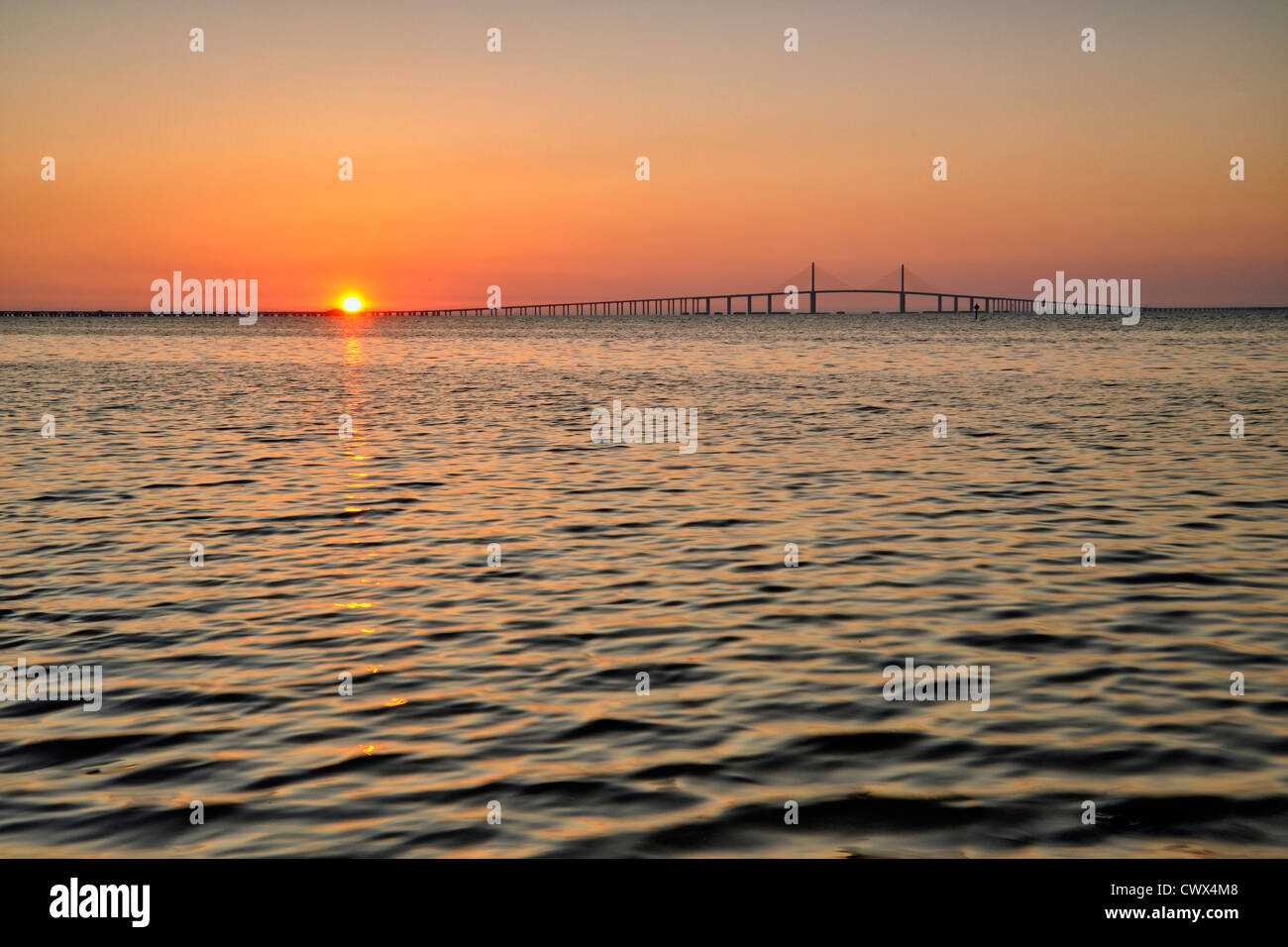 Bob Graham Sunshine Skyway Bridge at sunrise, St. Petersburg, Florida ...