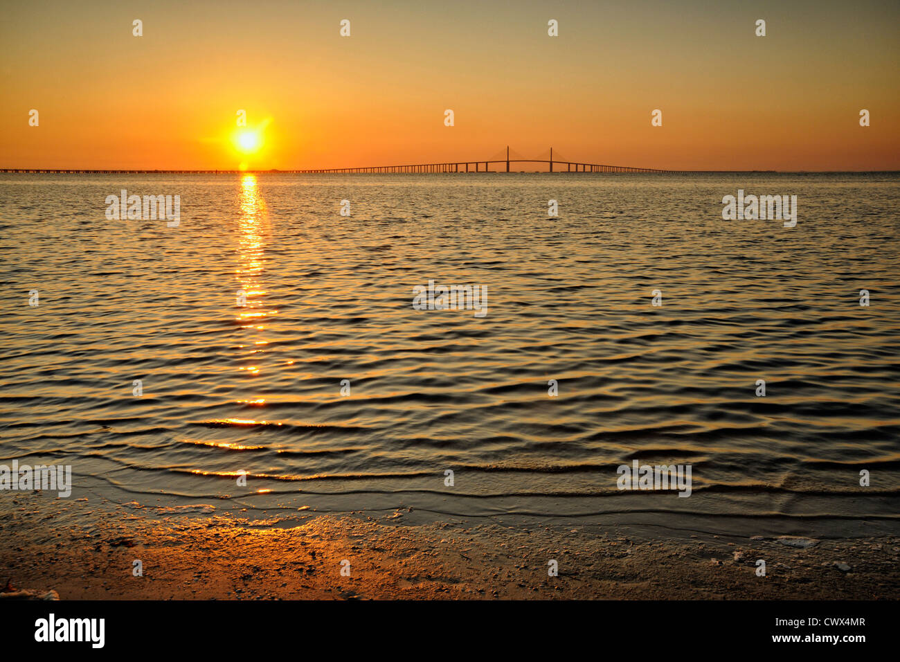 Bob Graham Sunshine Skyway Bridge at sunrise, St. Petersburg, Florida ...