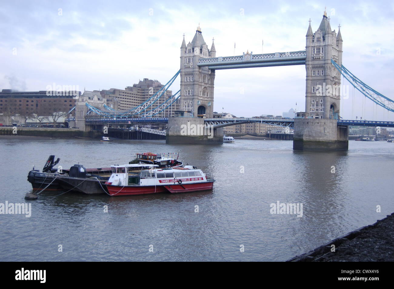 Tower Bridge on a dull afternoon, London, England Stock Photo - Alamy