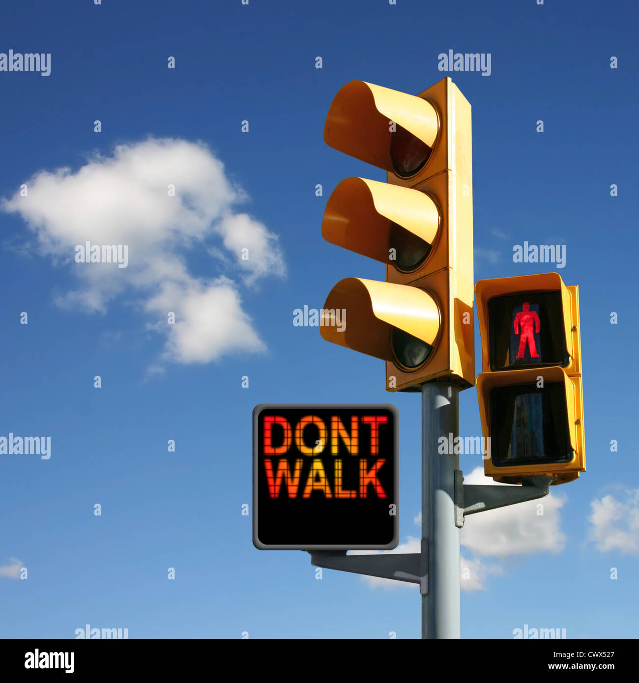 Traffic Lights with Don't Walk and Red Man Stock Photo - Alamy
