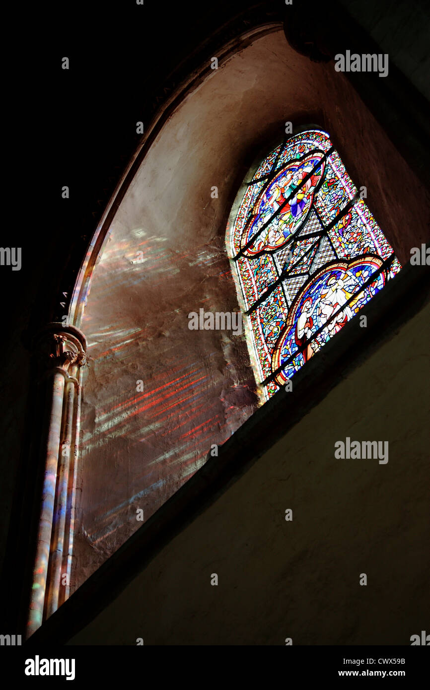 Stained glass window, St. Albans Cathedral Stock Photo - Alamy