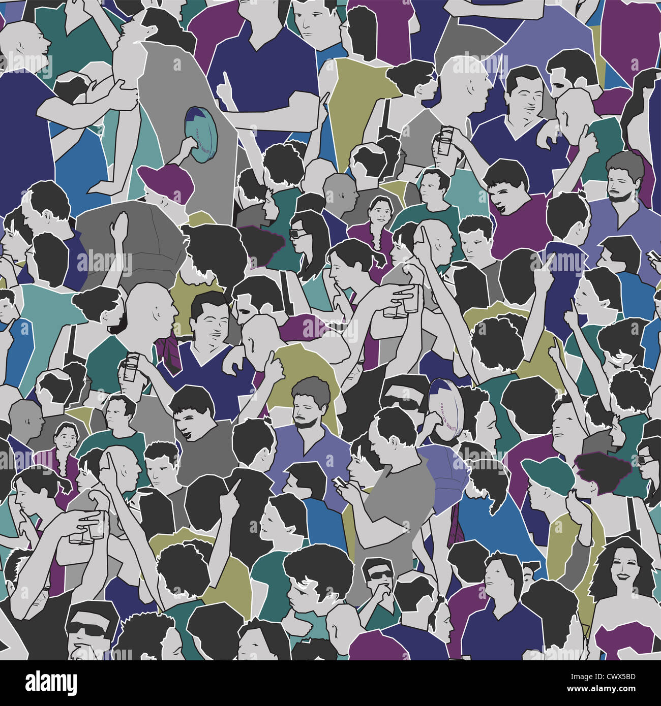 Crowd silhouette head heads hi-res stock photography and images - Alamy