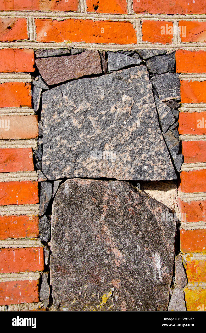 historical manor wall bricks and stone background Stock Photo - Alamy