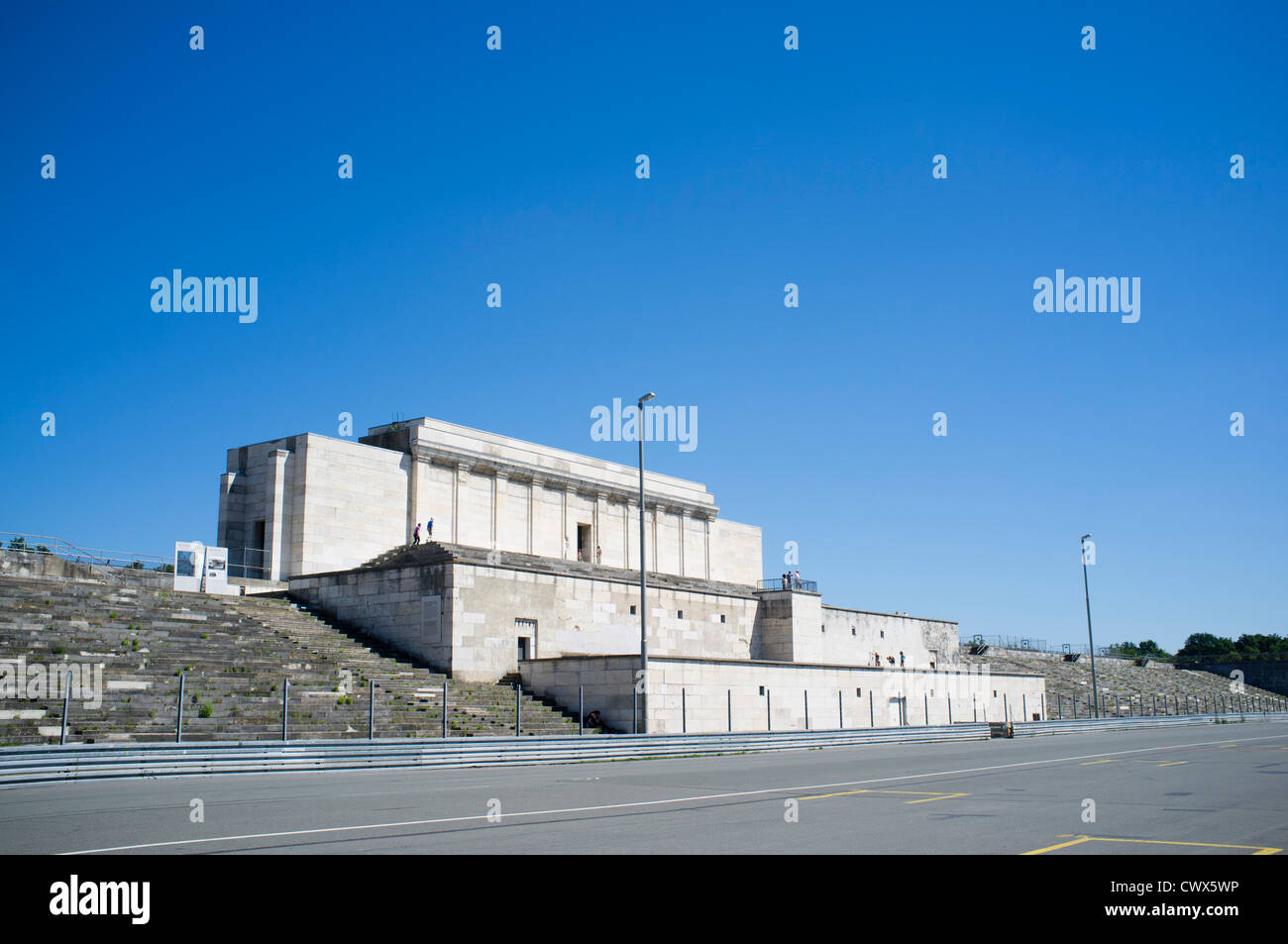 The former grandstand of Nazi party rally grounds at Zeppelinfeld in ...