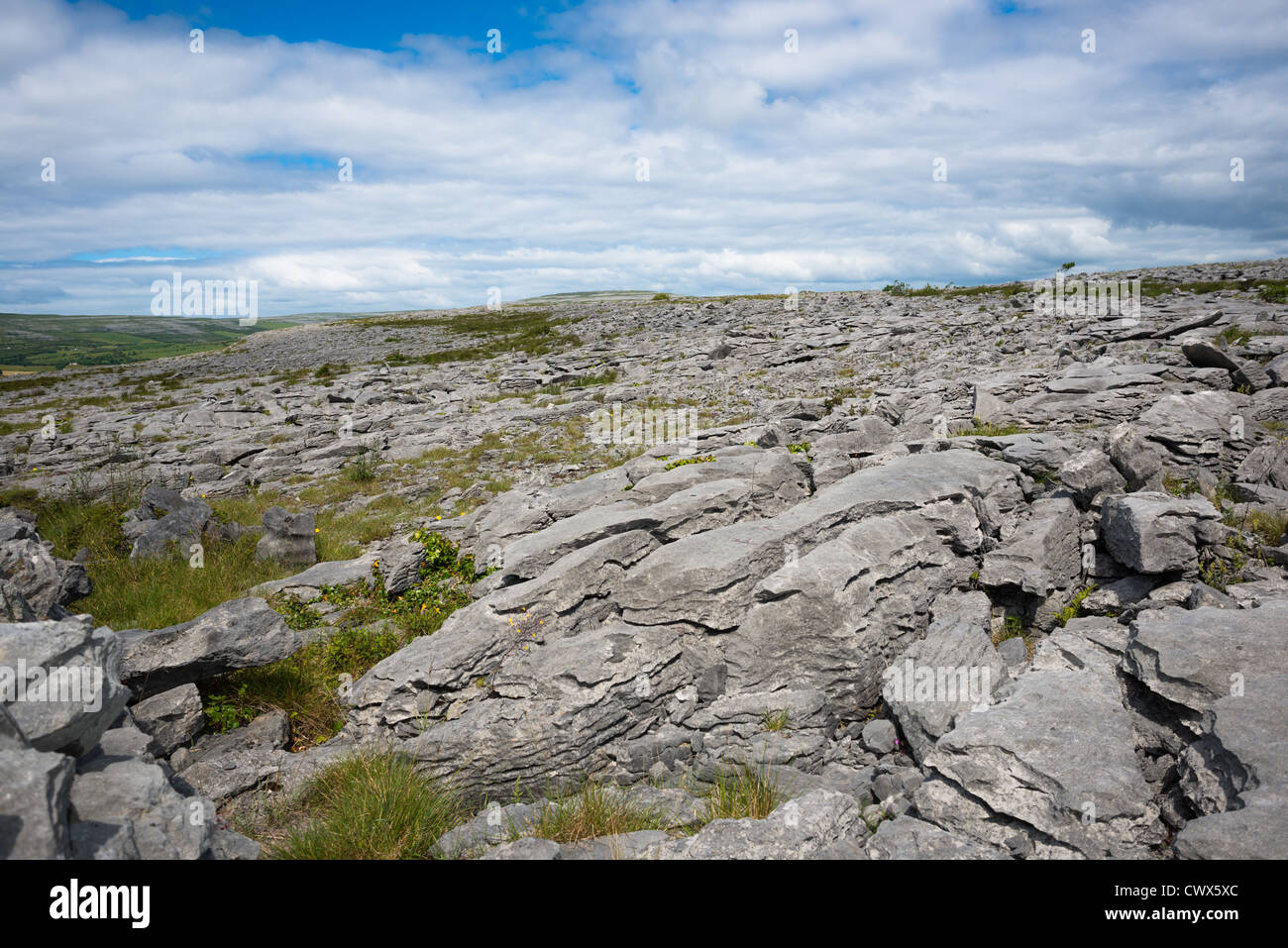 The Burren, Co. Clare, Ireland. Limestone pavements crisscrossing ...