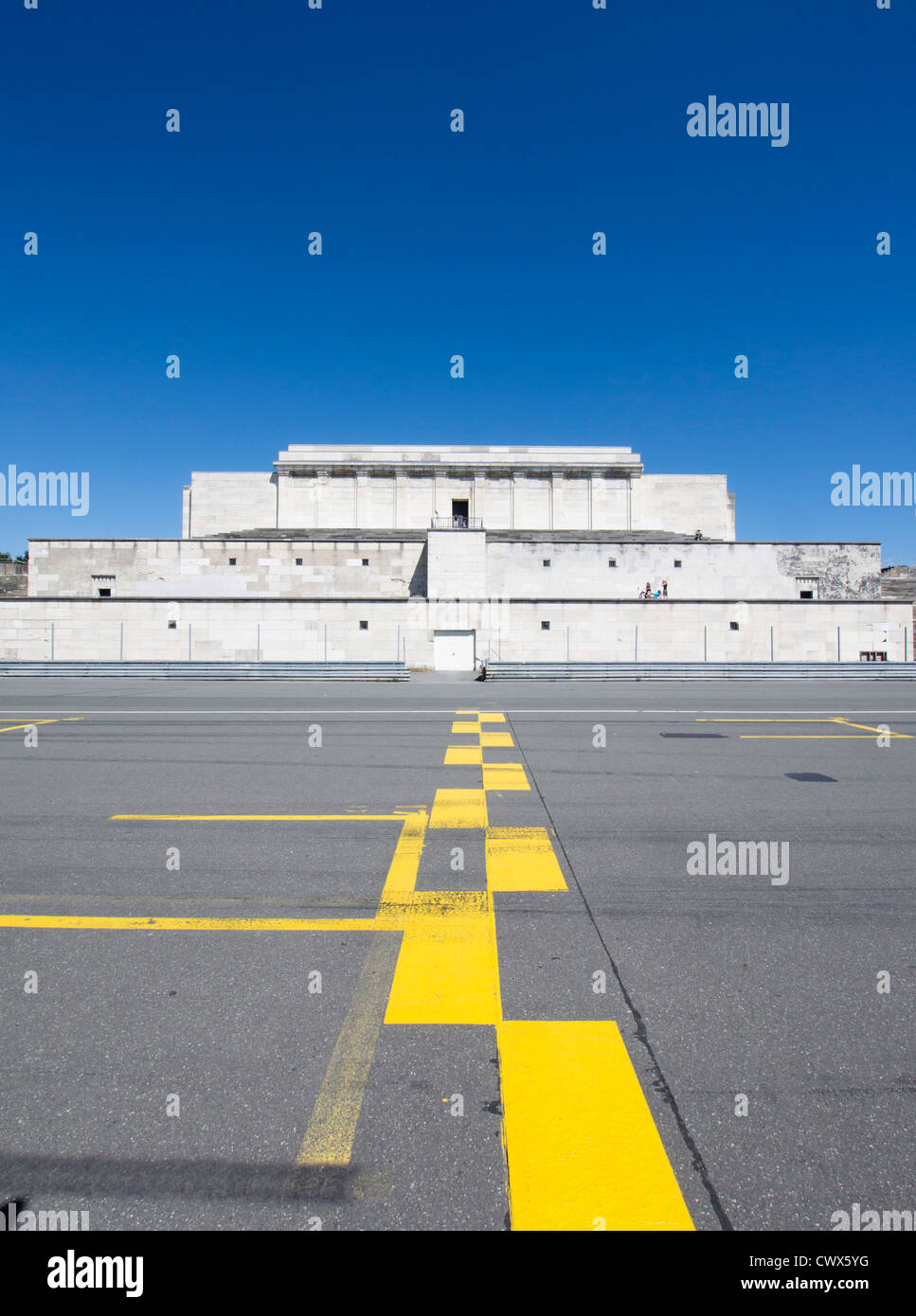 The former grandstand of Nazi party rally grounds at Zeppelinfeld in ...