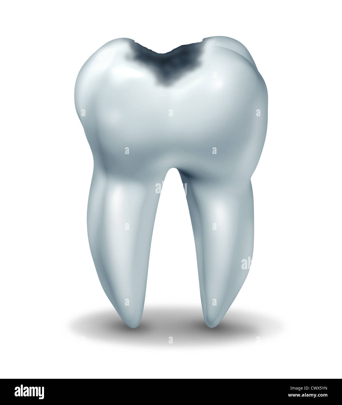 Tooth cavity symbol showing the medical anatomy of teeth with a cavity ...