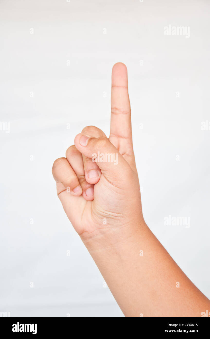 point finger from children hand Stock Photo - Alamy