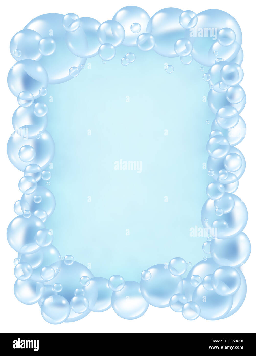 Bubbles frame and transparent bath soap sud bubble composition with ...