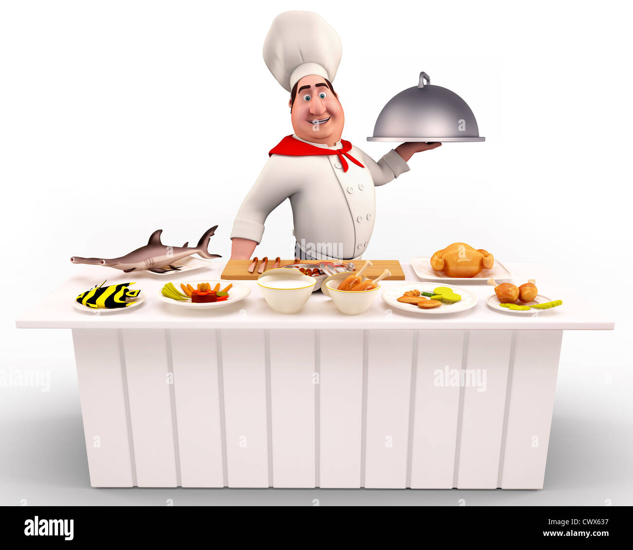 chef is cooking various dishes Stock Photo - Alamy