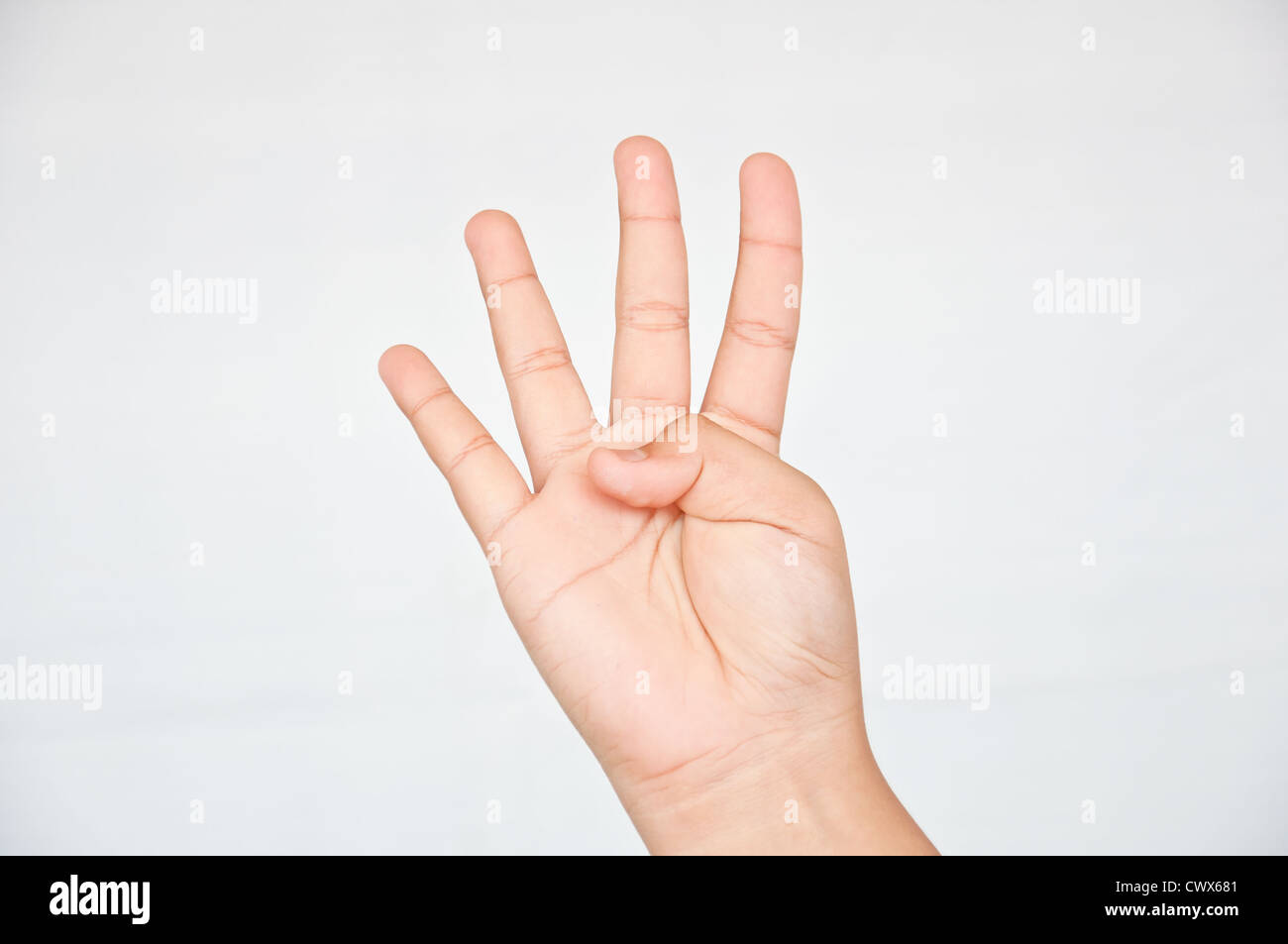 four finger from children hand Stock Photo - Alamy