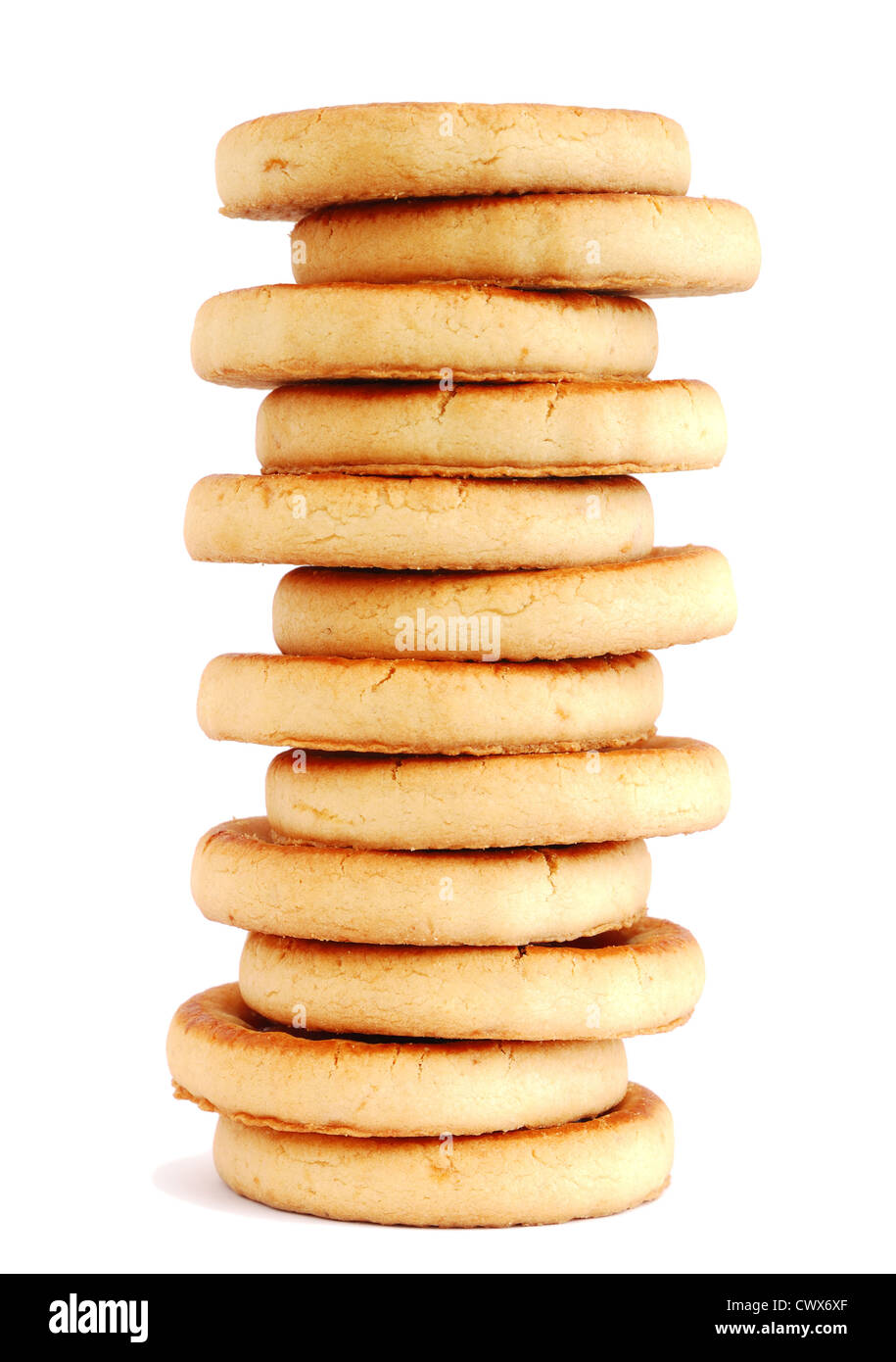 Stack of cookies isolated on white background Stock Photo - Alamy