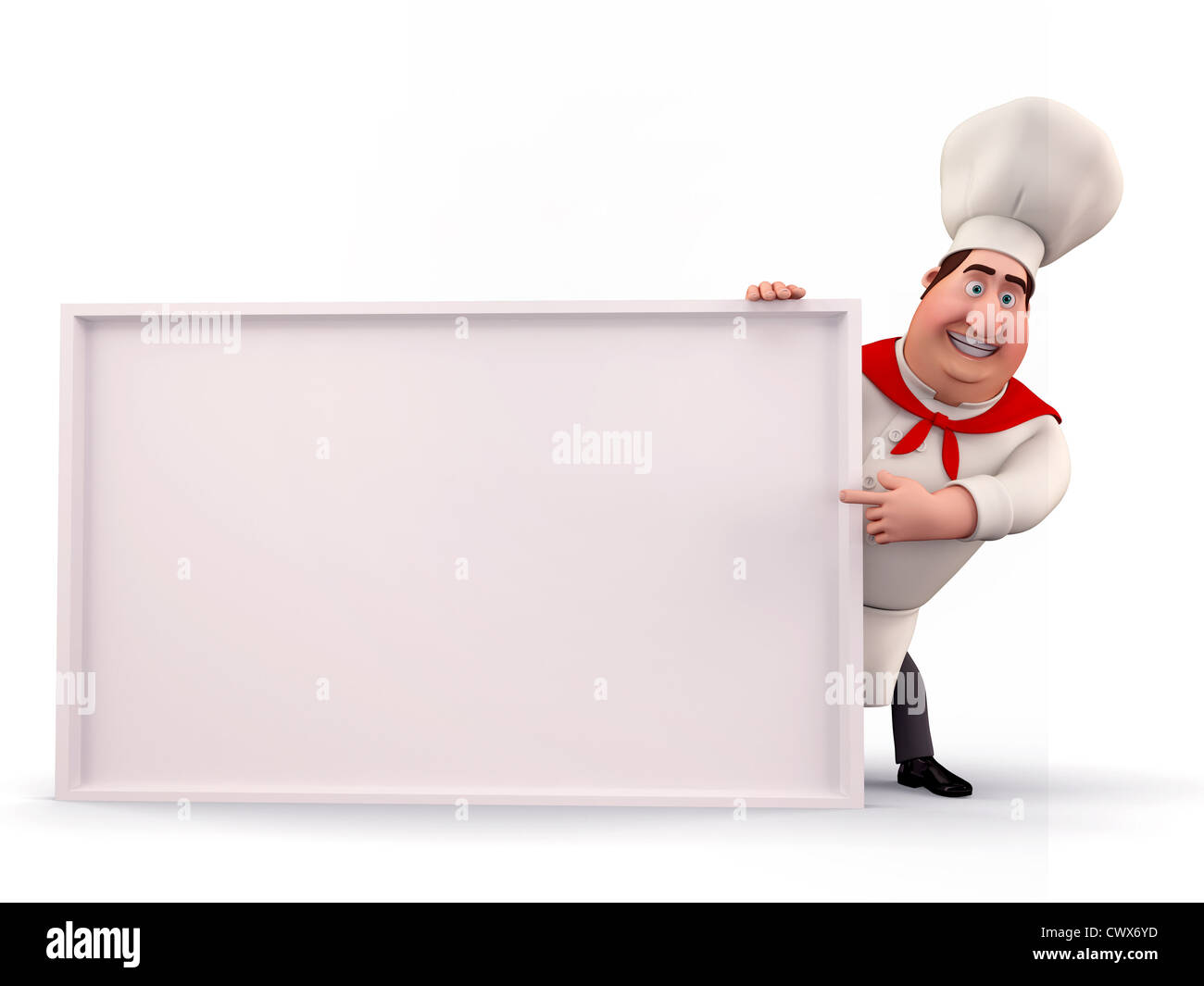 chef with sign Stock Photo - Alamy