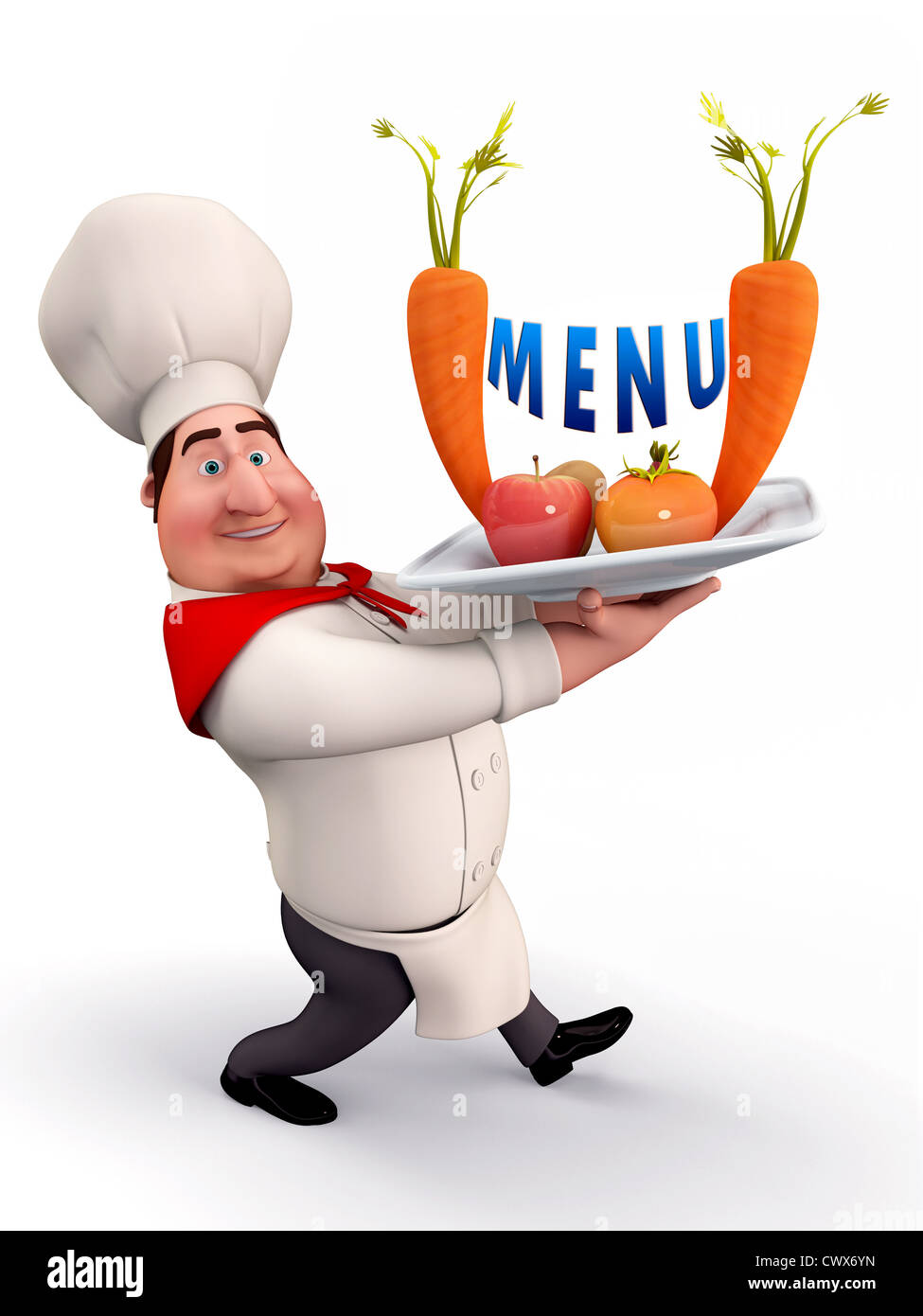 chef with menu card Stock Photo - Alamy