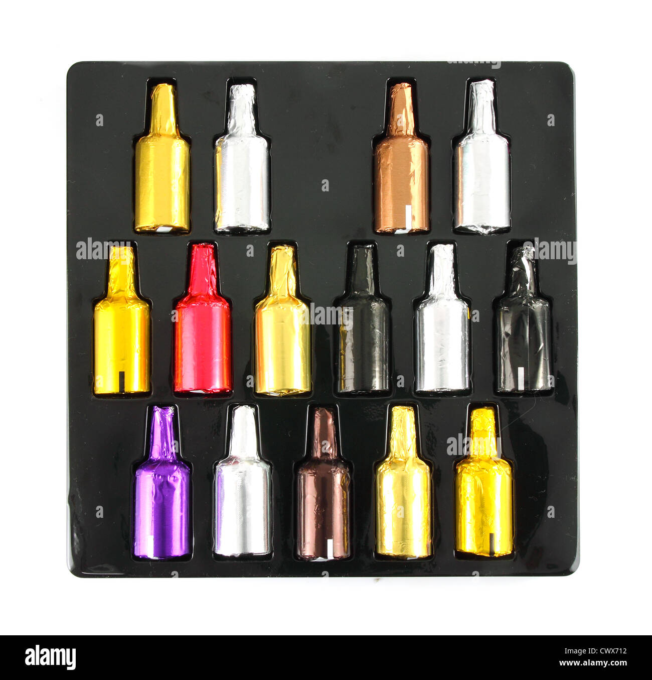 chocolate mixing alcohol with alcohol shape packaging on white ...