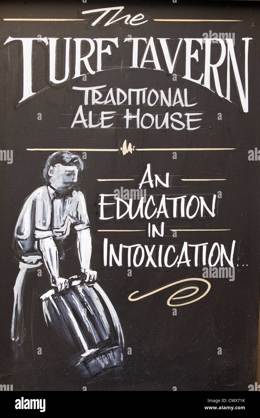 The Famous Turf Tavern in Oxford Blackboard Stock Photo - Alamy