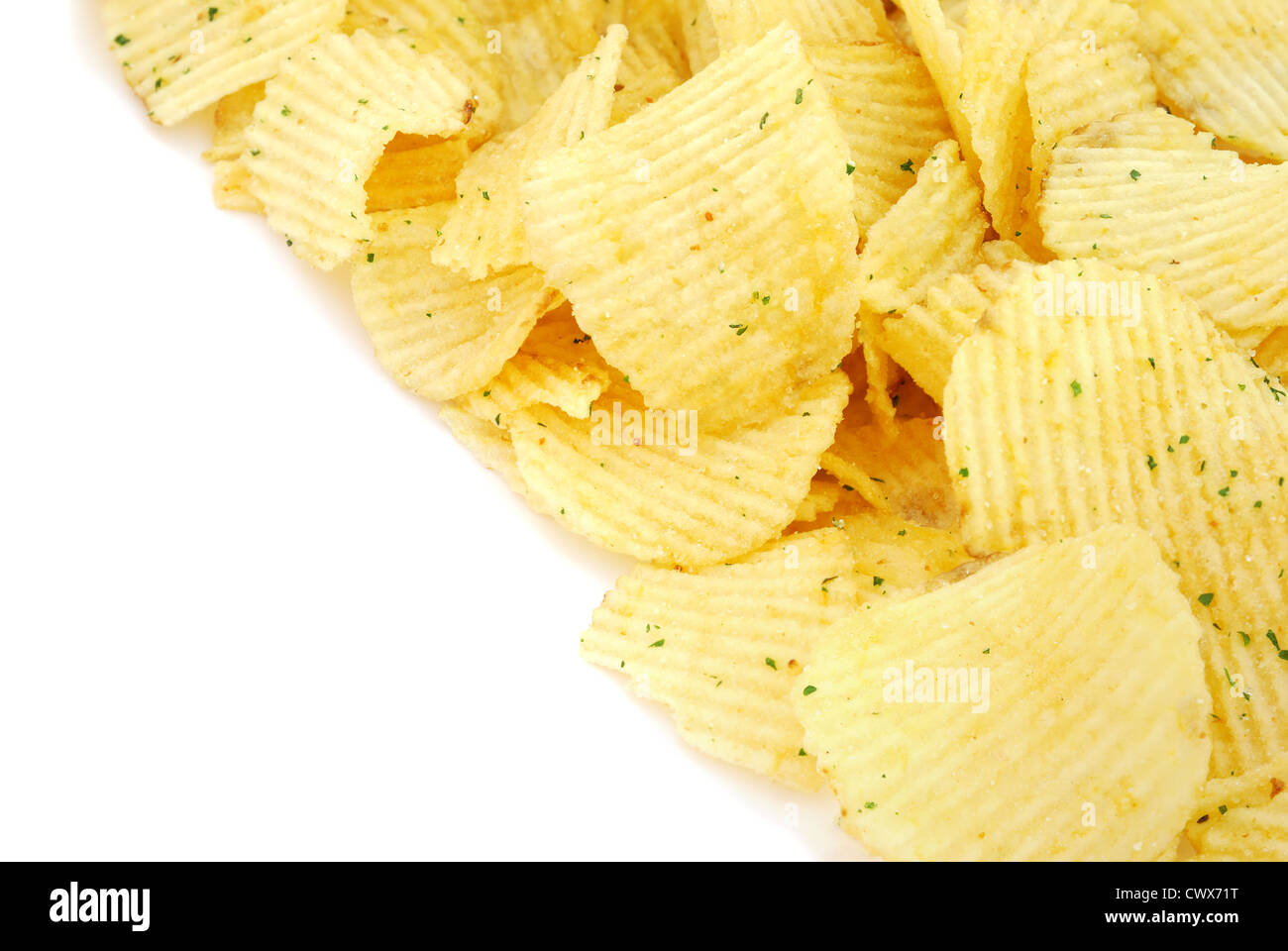 Potato chips isolated on white background Stock Photo - Alamy