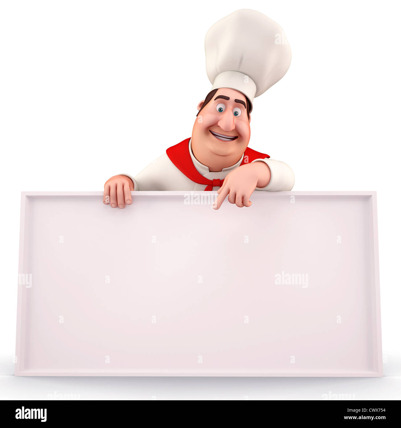 chef with sign Stock Photo - Alamy