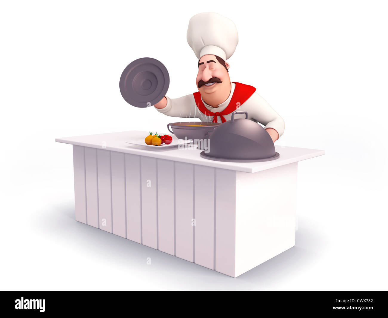 chef is cooking various dishes Stock Photo - Alamy