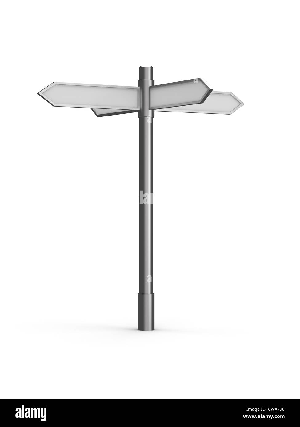 3d illustration of arrows road sign isolated on white Stock Photo - Alamy