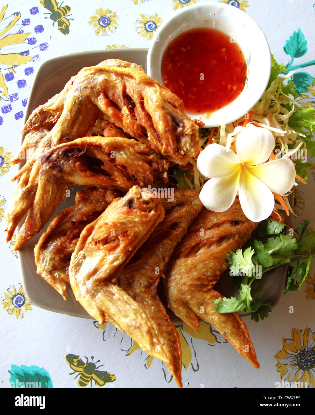 Fried Chicken wing on plate Stock Photo - Alamy