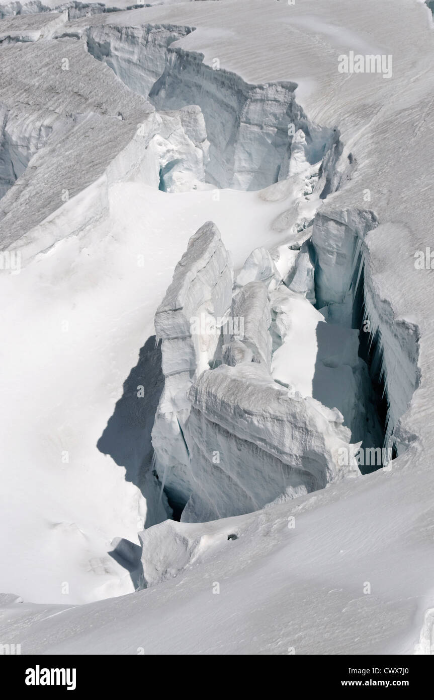 A large crevasse on the Finsteraarhorn Stock Photo - Alamy