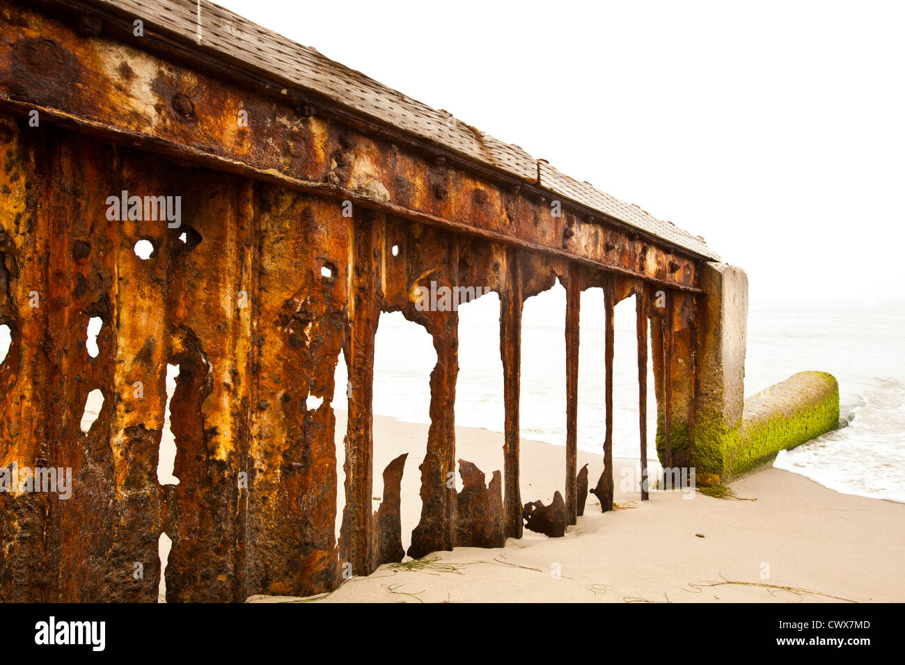 Decaying structures, Malibu, Los Angeles County, California, USA Stock ...