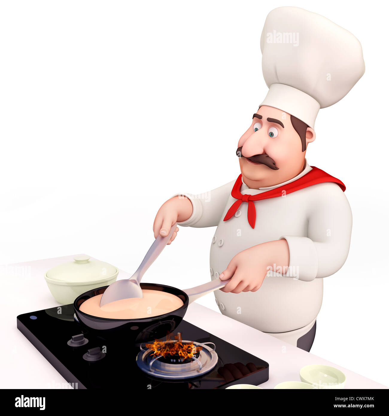 chef is cooking various dishes Stock Photo - Alamy