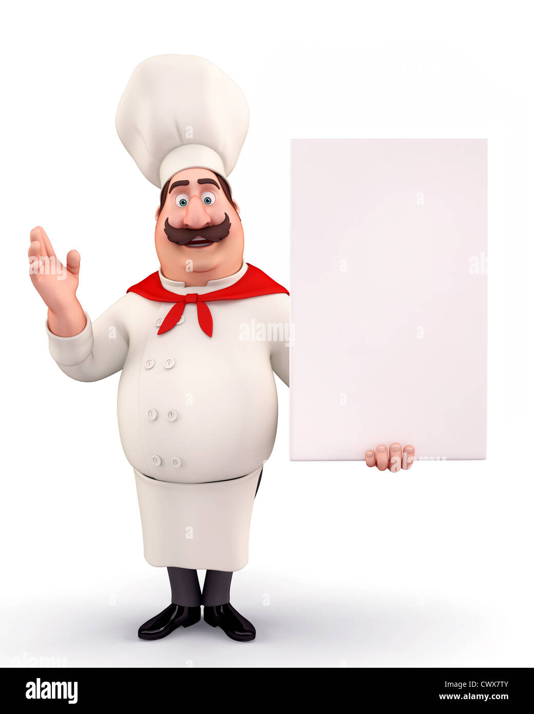 chef with sign Stock Photo - Alamy