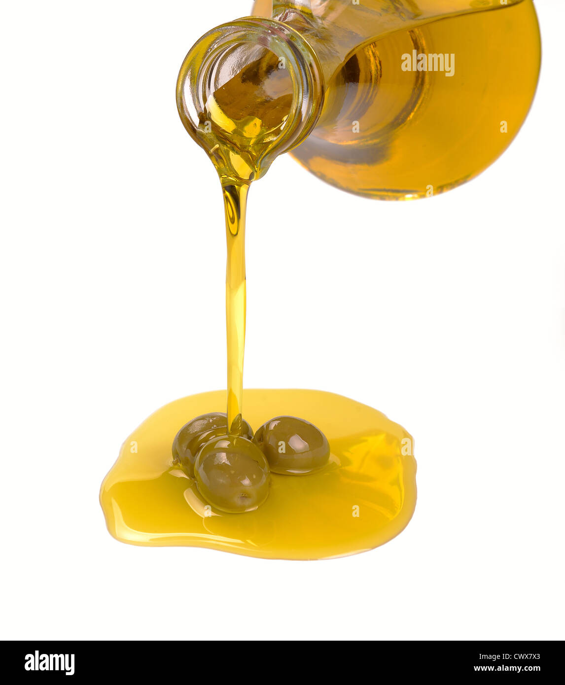 olive oil pouring from a bottle Stock Photo - Alamy