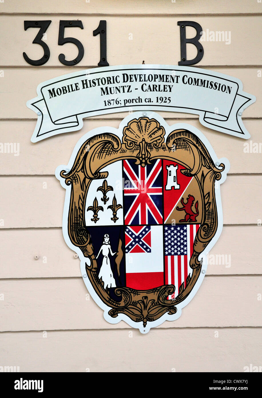 Sign outside the historic Cream & Sugar cafe, Mobile, Alabama Stock ...