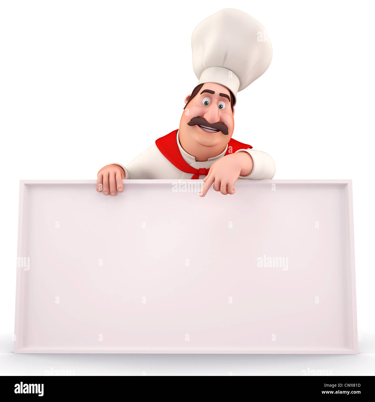chef with sign Stock Photo - Alamy