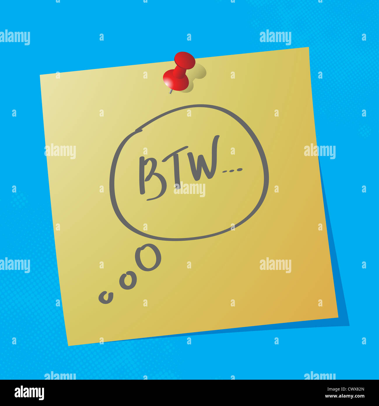 btw handwritten acronym message on sticky paper Stock Photo - Alamy
