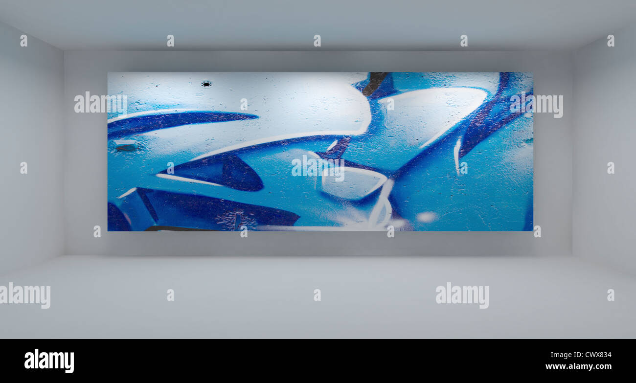 Empty space with contemporary art, Modern Empty Room , 3d illustration ...