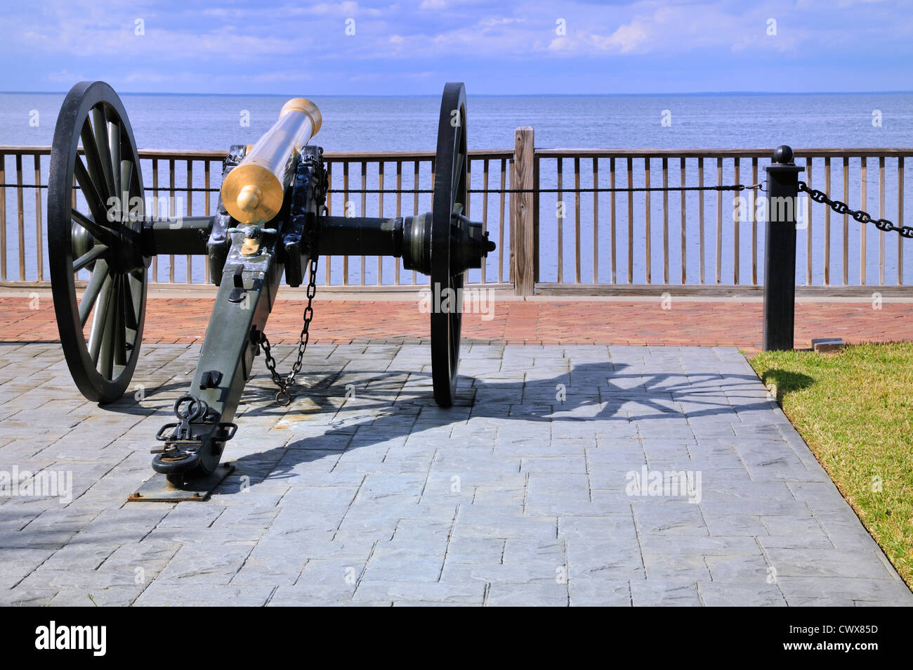 An old cannon on display near the Grand Hotel at Point Clear, Alabama ...