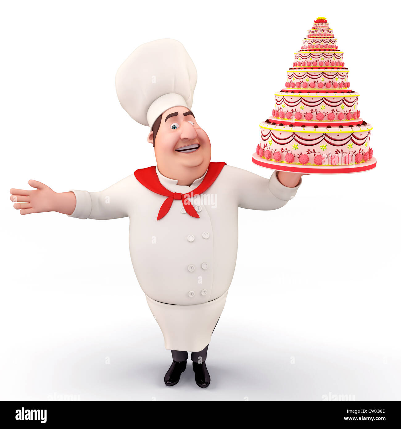 chef with a big cake Stock Photo - Alamy