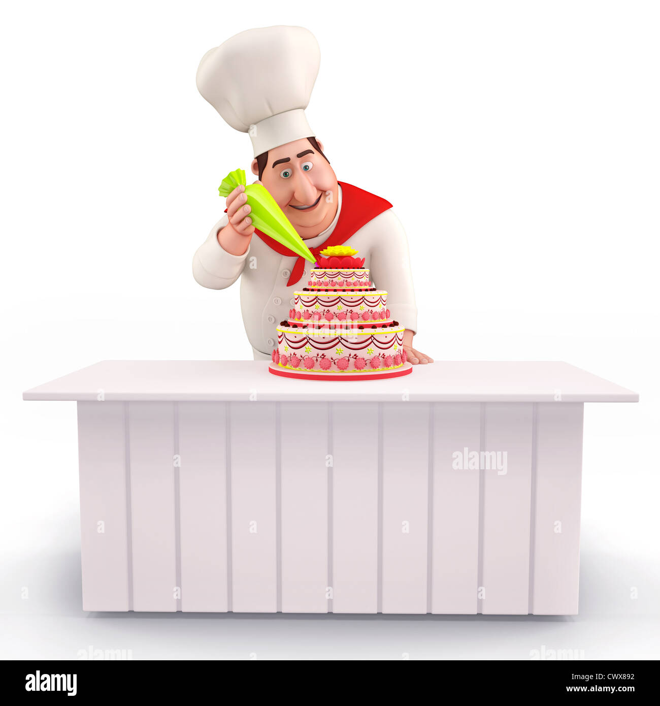 chef decorating cake Stock Photo - Alamy