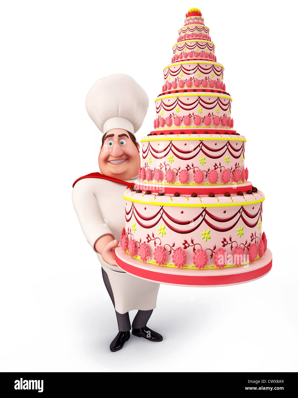 chef with big cake Stock Photo - Alamy