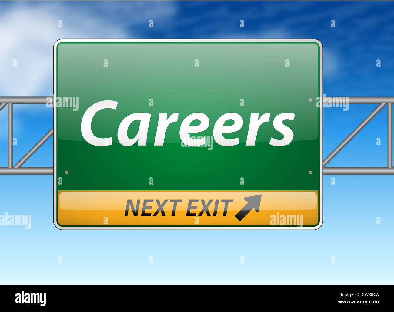 Careers Freeway Exit Sign on blue sky background Stock Photo - Alamy