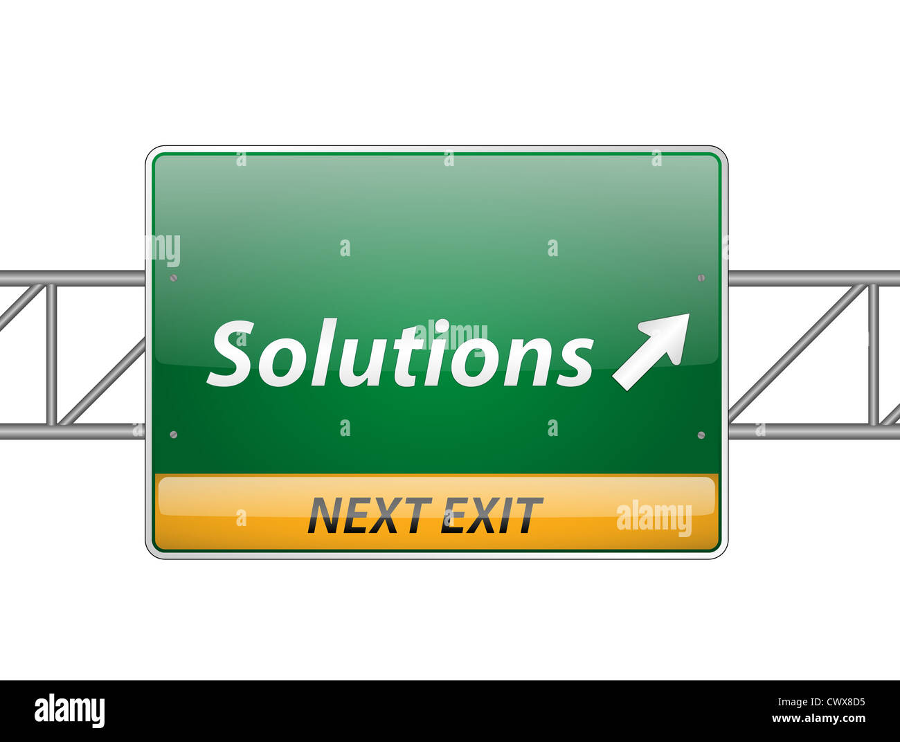 Solutions Freeway Exit Sign Stock Photo - Alamy