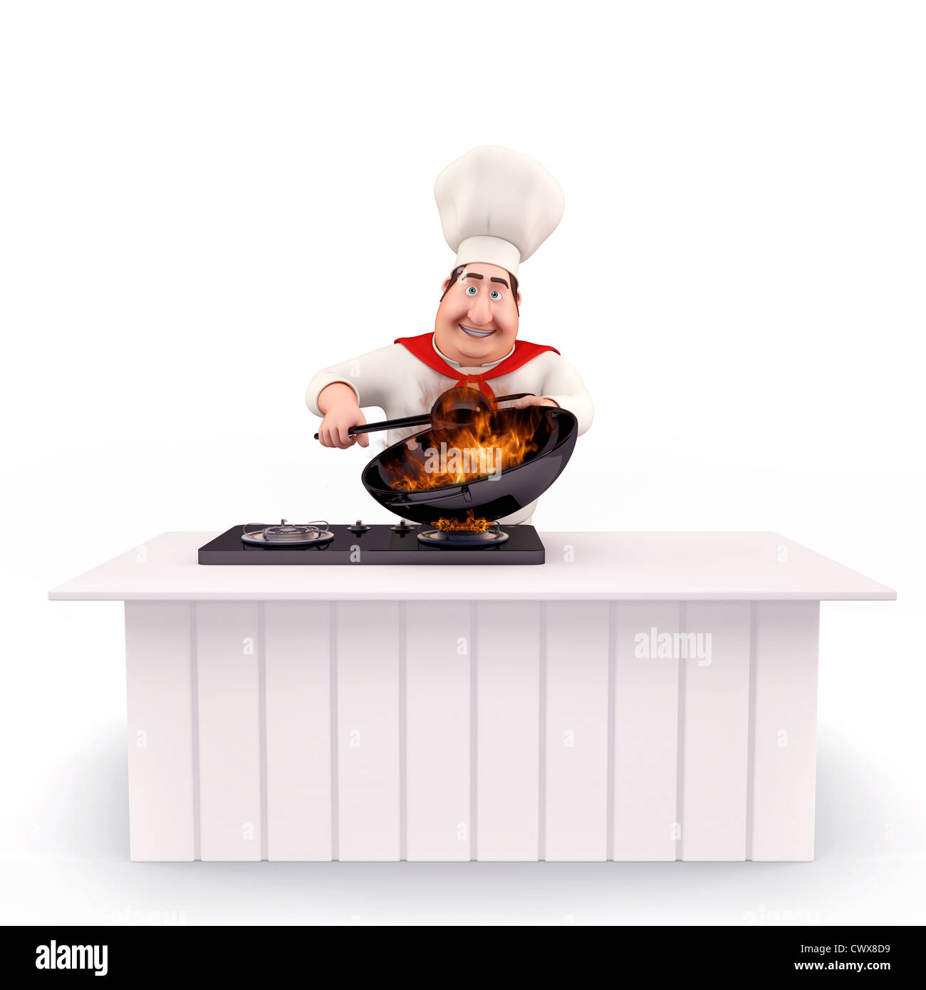 chef cooking dish in pan Stock Photo - Alamy