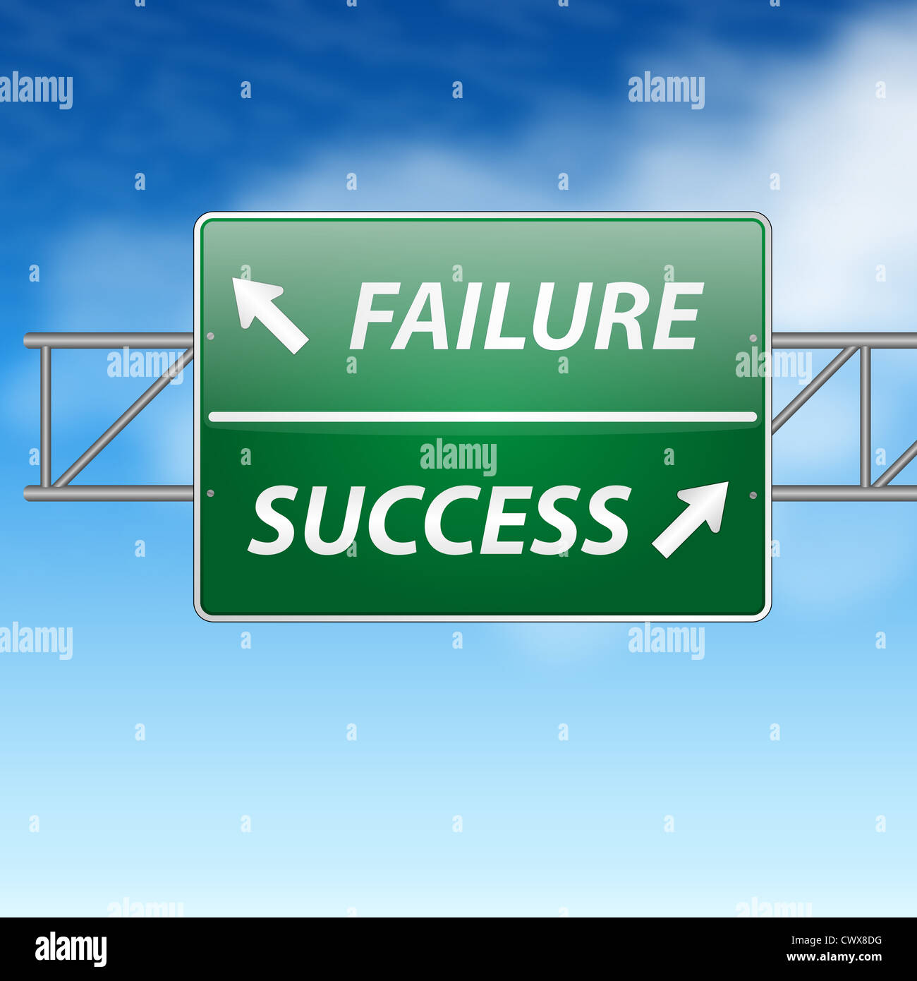 Success and Failure Road Sign Concept on blue sky Stock Photo - Alamy