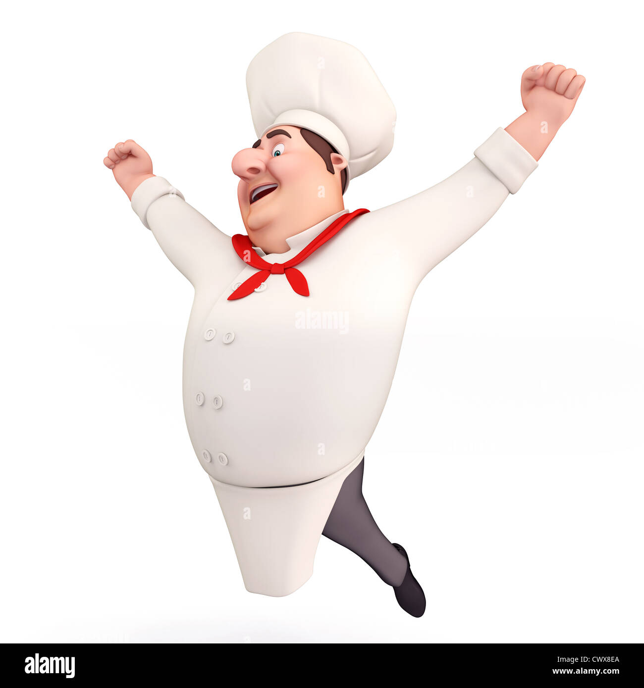 jumping happy chef Stock Photo - Alamy