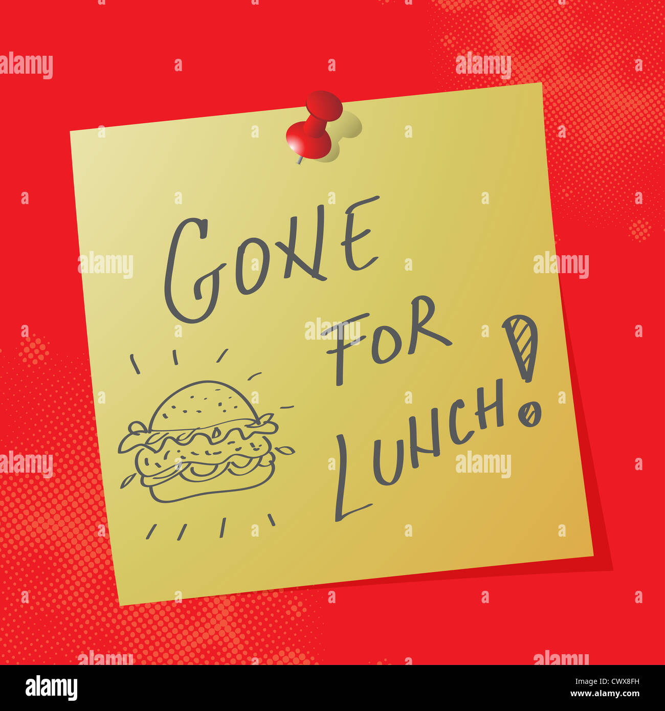 Gone to lunch sign hi-res stock photography and images - Alamy