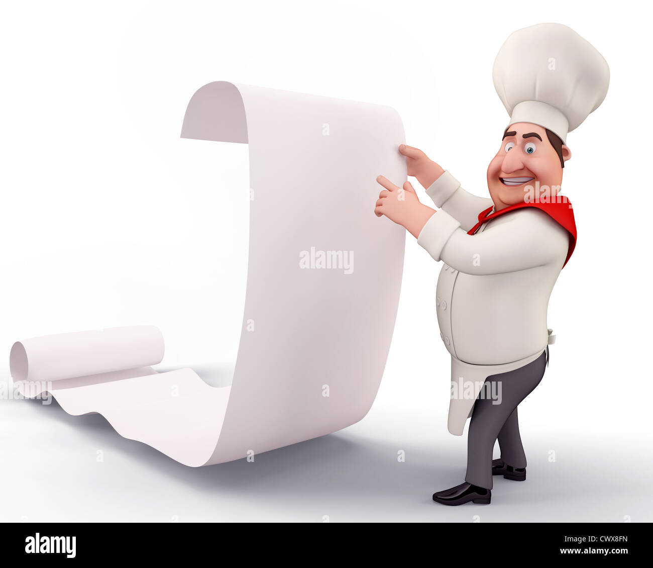 chef with a big list Stock Photo - Alamy