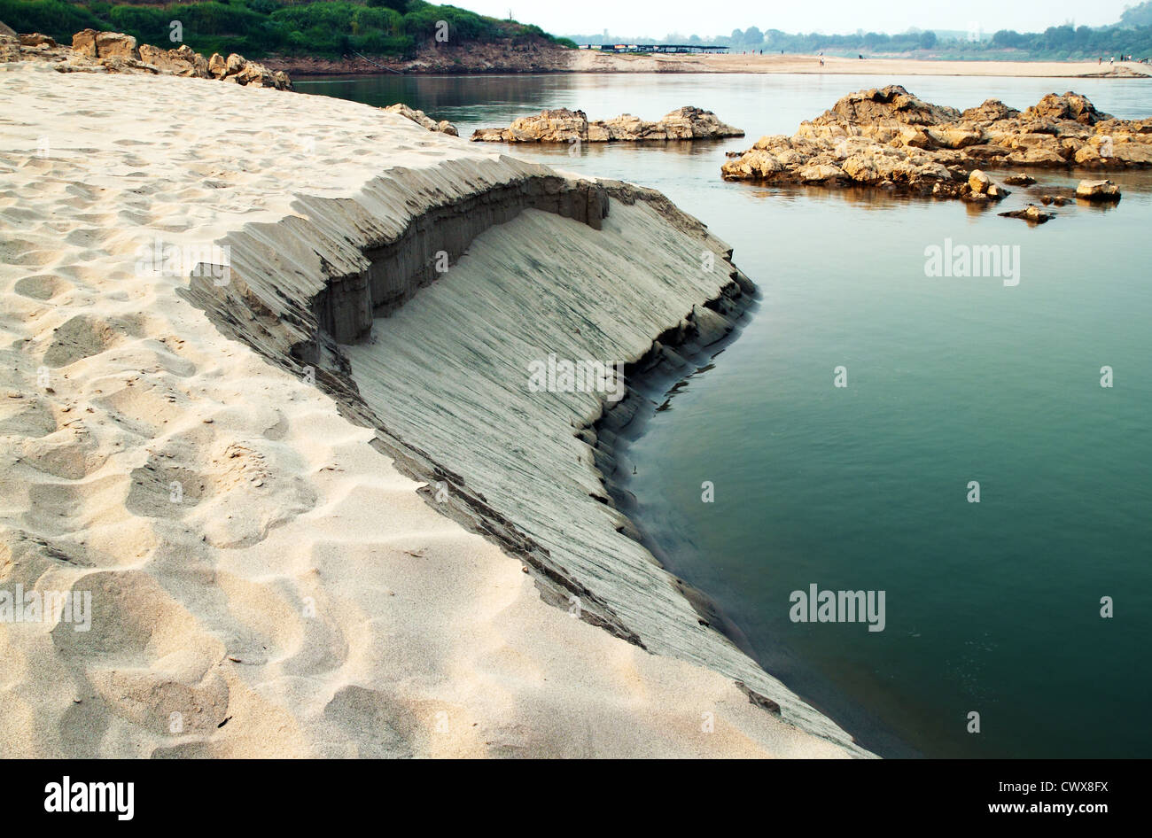 Sand of the Mekong River take from Kaeng Kood Koo of Chiangkhan, Loei ...